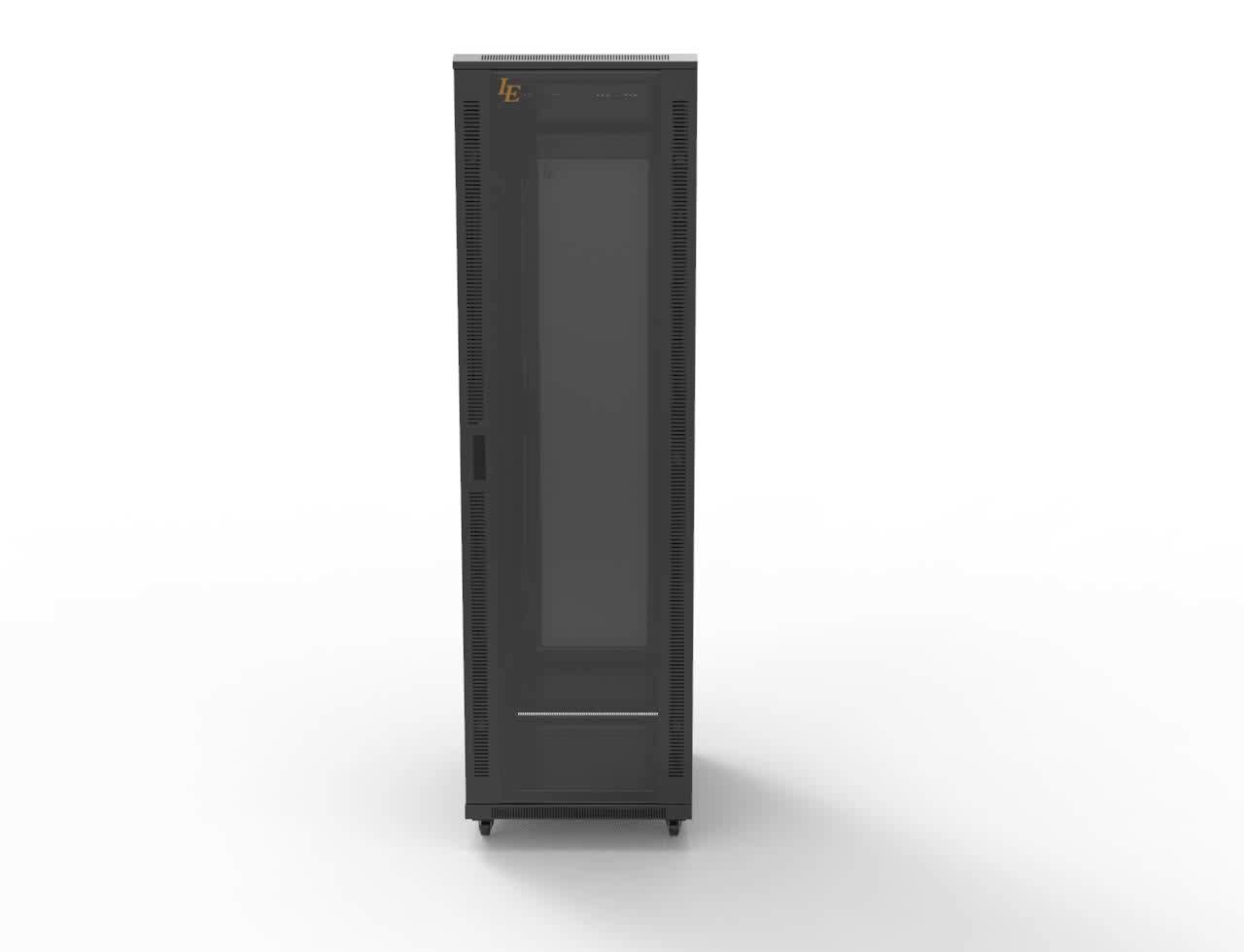 18u-42u Floor Standing Network Cabinet With Glass Front Door And Rear ...