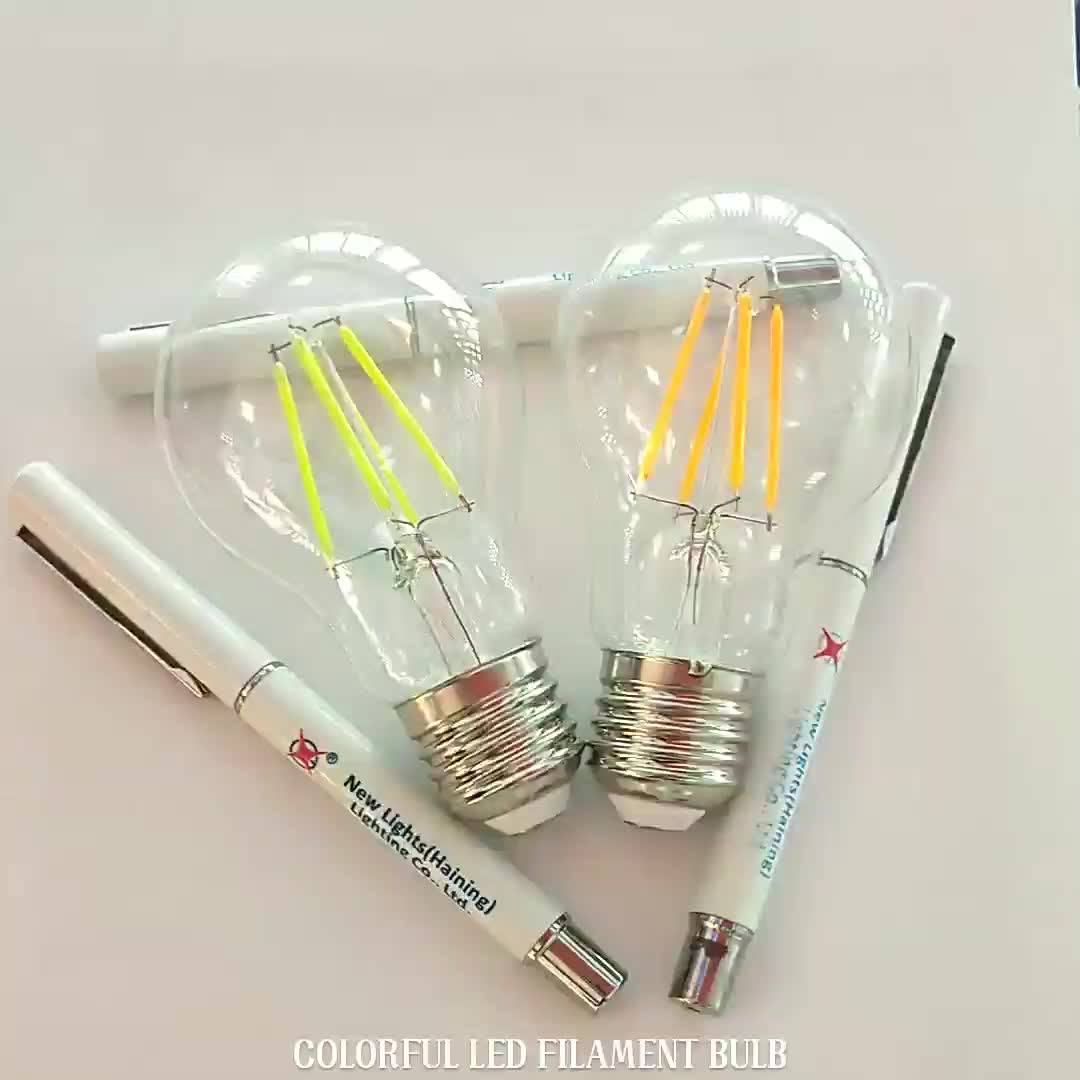 Decorative A60 4w E27 Rgb Red Green Blue Led Filament Light Bulb - Buy ...