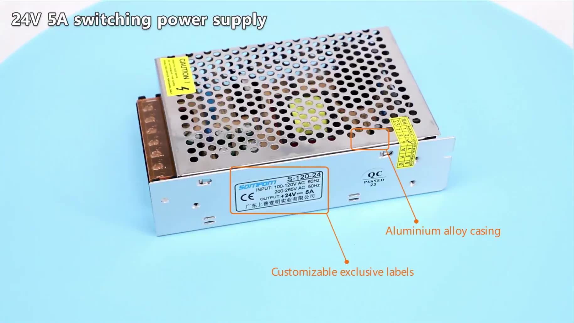Transformer 220v Ac To 24v Dc 5a Switching Mode Power Supply Electrical ...