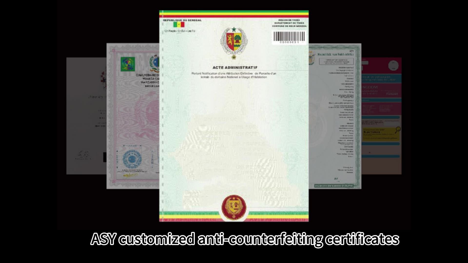 Custom Vehicle Registration Certificate With Invisible Fluorescence Uv ...