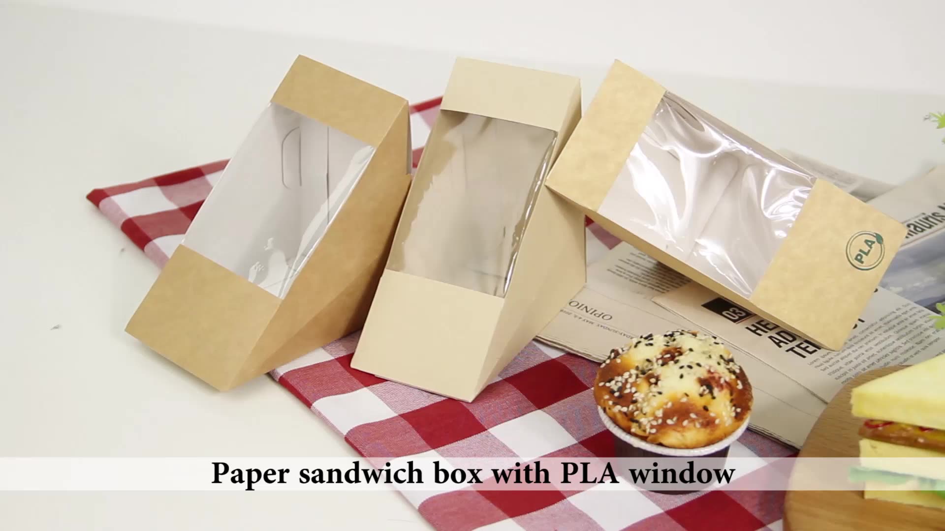 Oolimapack Custom Printed Logo Heat Sealed Panini Paper Sandwich Box ...