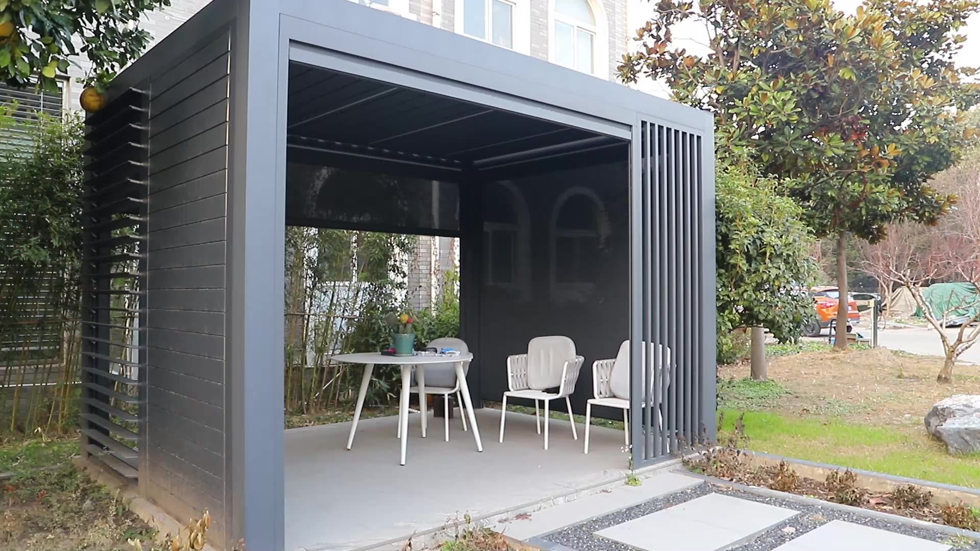 Factory Price Outdoor Garden Aluminum Motorized Outdoor Louvered ...