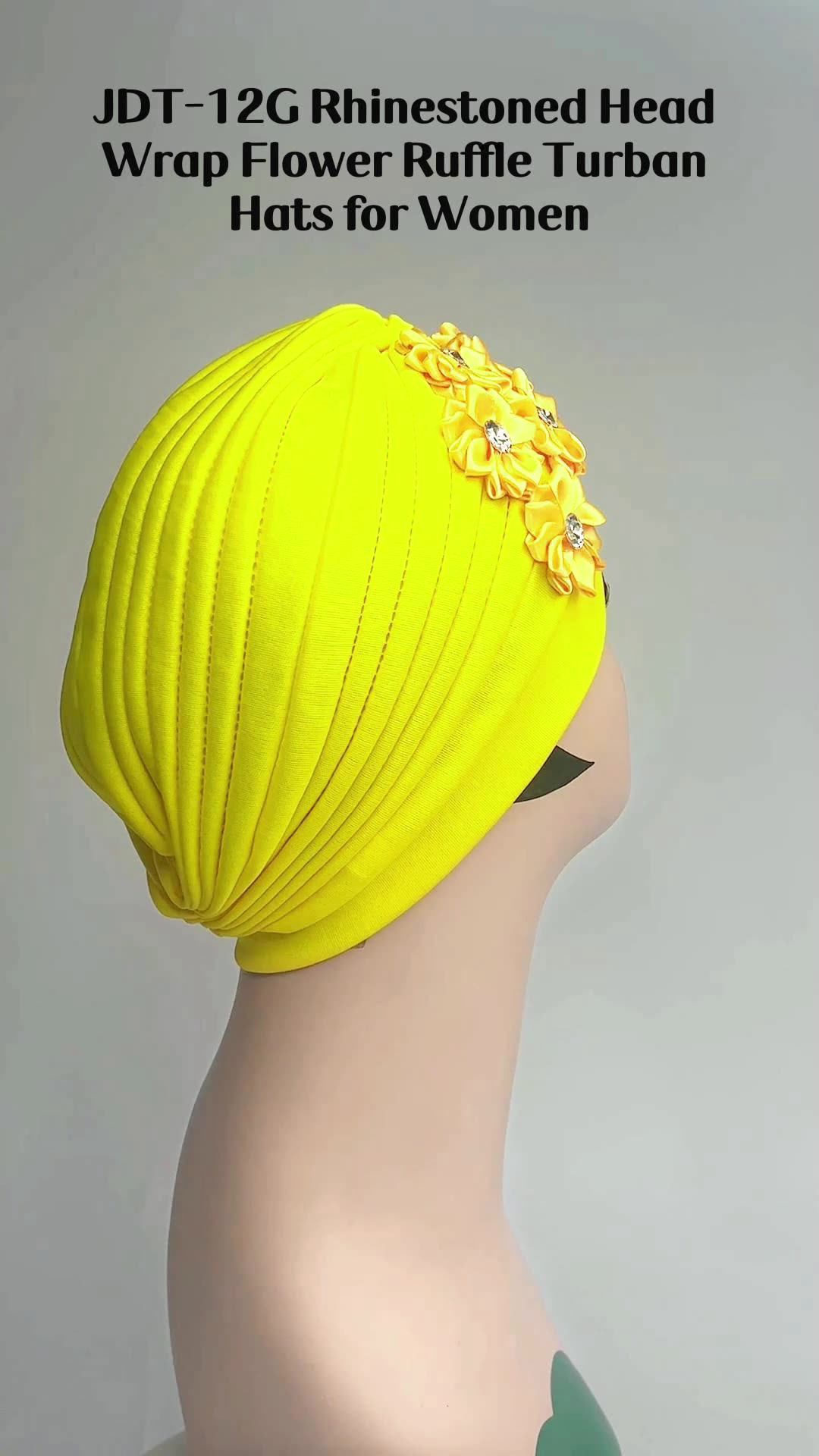 Wholesale Flower Turban With Jewelry Accessories Custom Logo Women ...