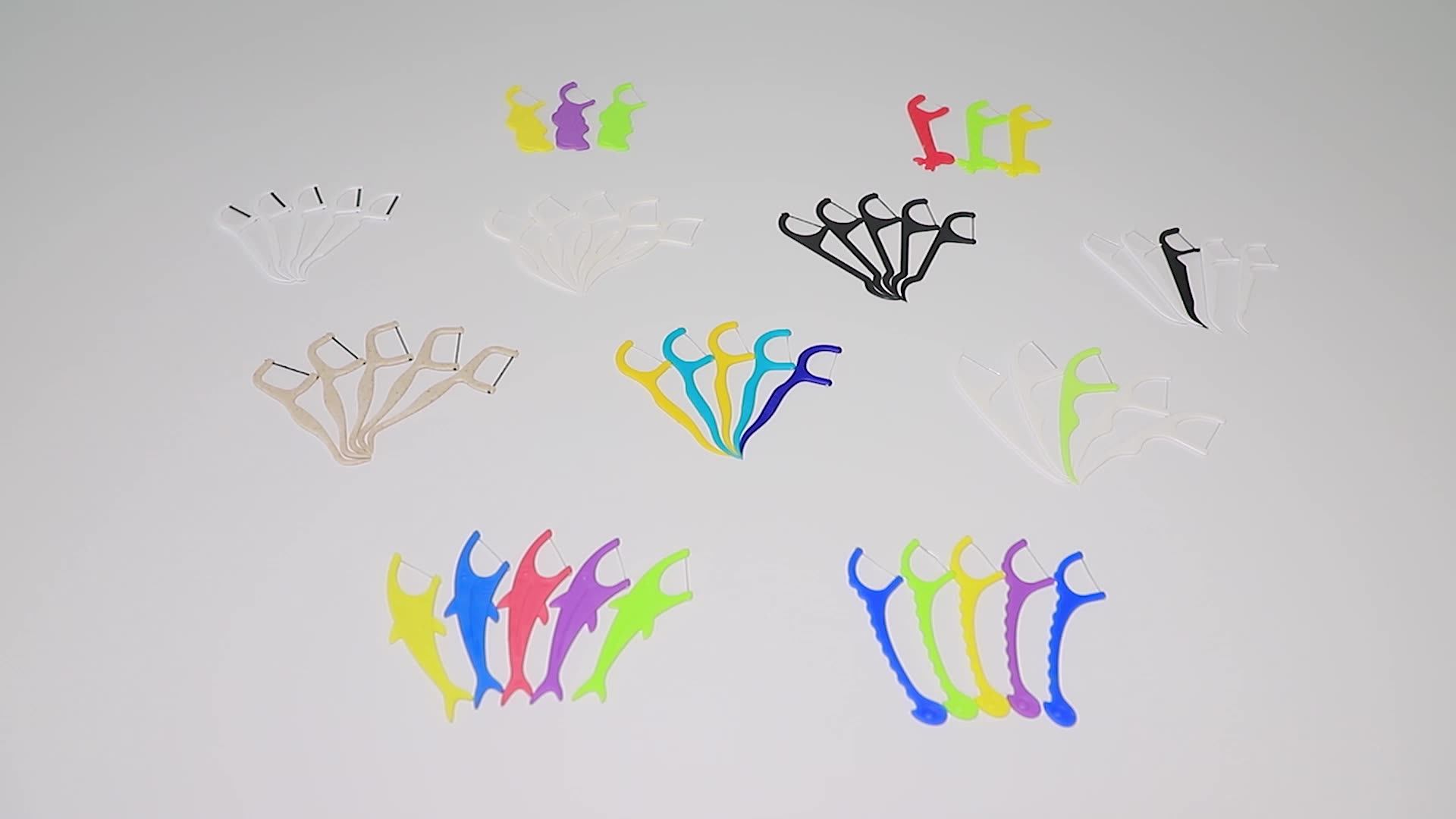 100pcs Family Pack Dental Floss Pick Eco Friendly Strong Ps Handle ...