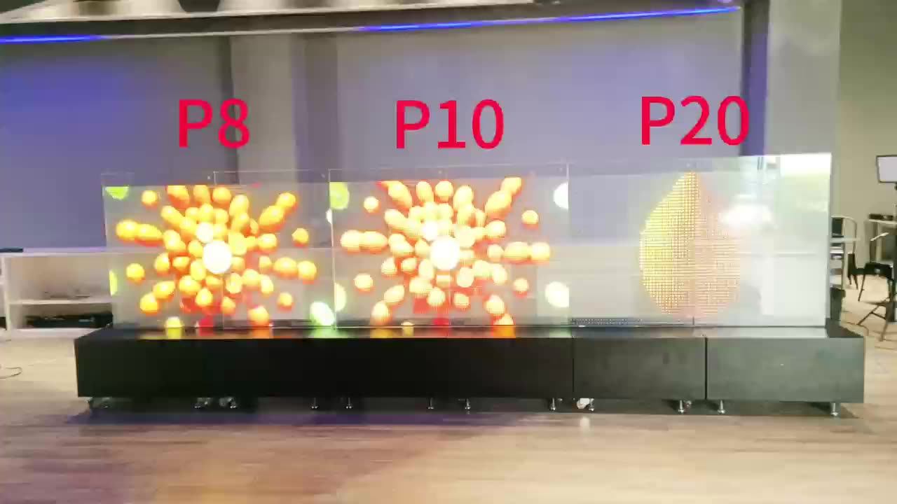 Led Curtain P6 P8 P10 Flexible Adhesive Led Transparent Film Screen On ...