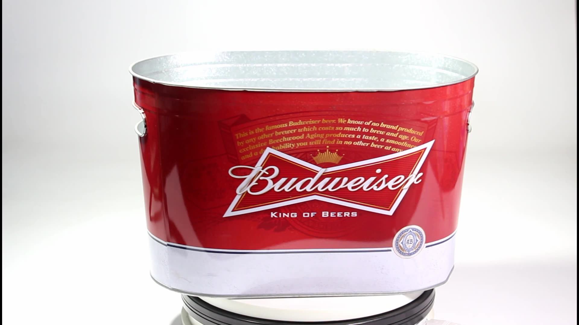 Oval Boat Shaped Budweiser 10 Quart Galvanized Metal Bar Champagne ...