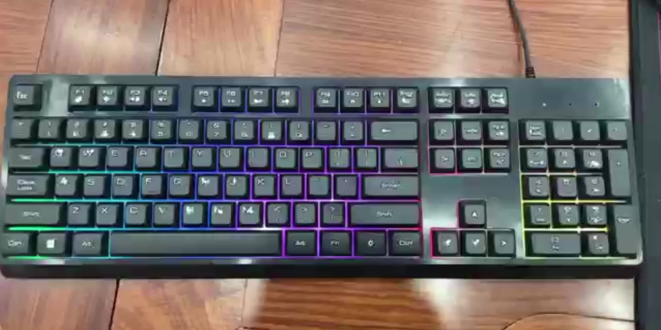 104 Keys Rgb Keycaps Full Key Punchless Metal Panel Wired Cyan Shaft ...