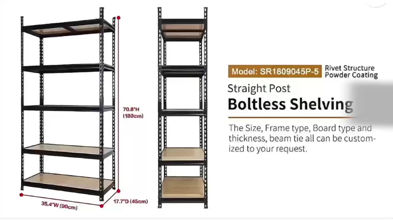 Heavy Duty Boltless Adjustable Shelving 5 Layer Tier Galvanized Sheet ...