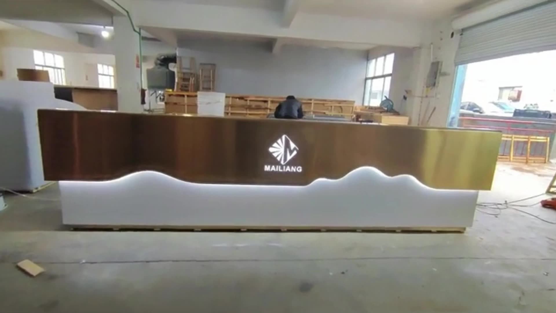 Company Office Reception Desk Modern Minimalist Clothing Store ...