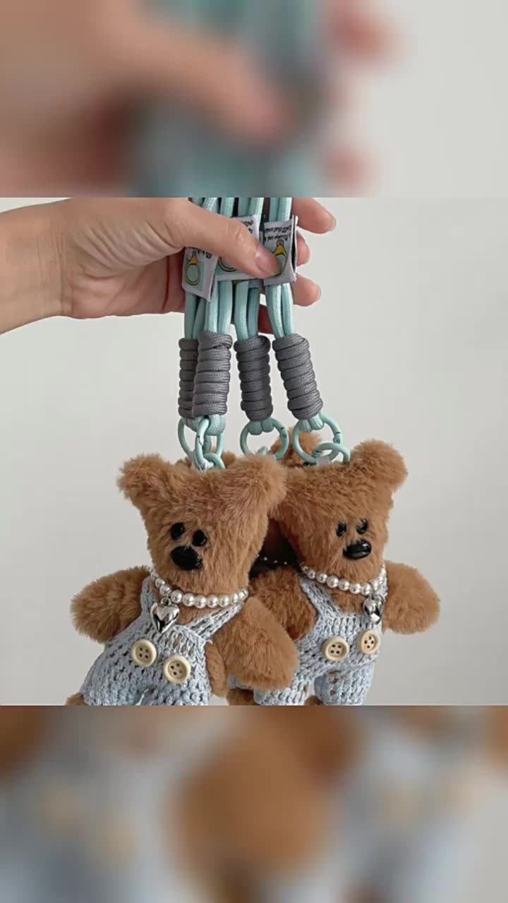 Custom Kawaii Small Bear Plush Toy Keychain Backpack Pendant Cartoon ...