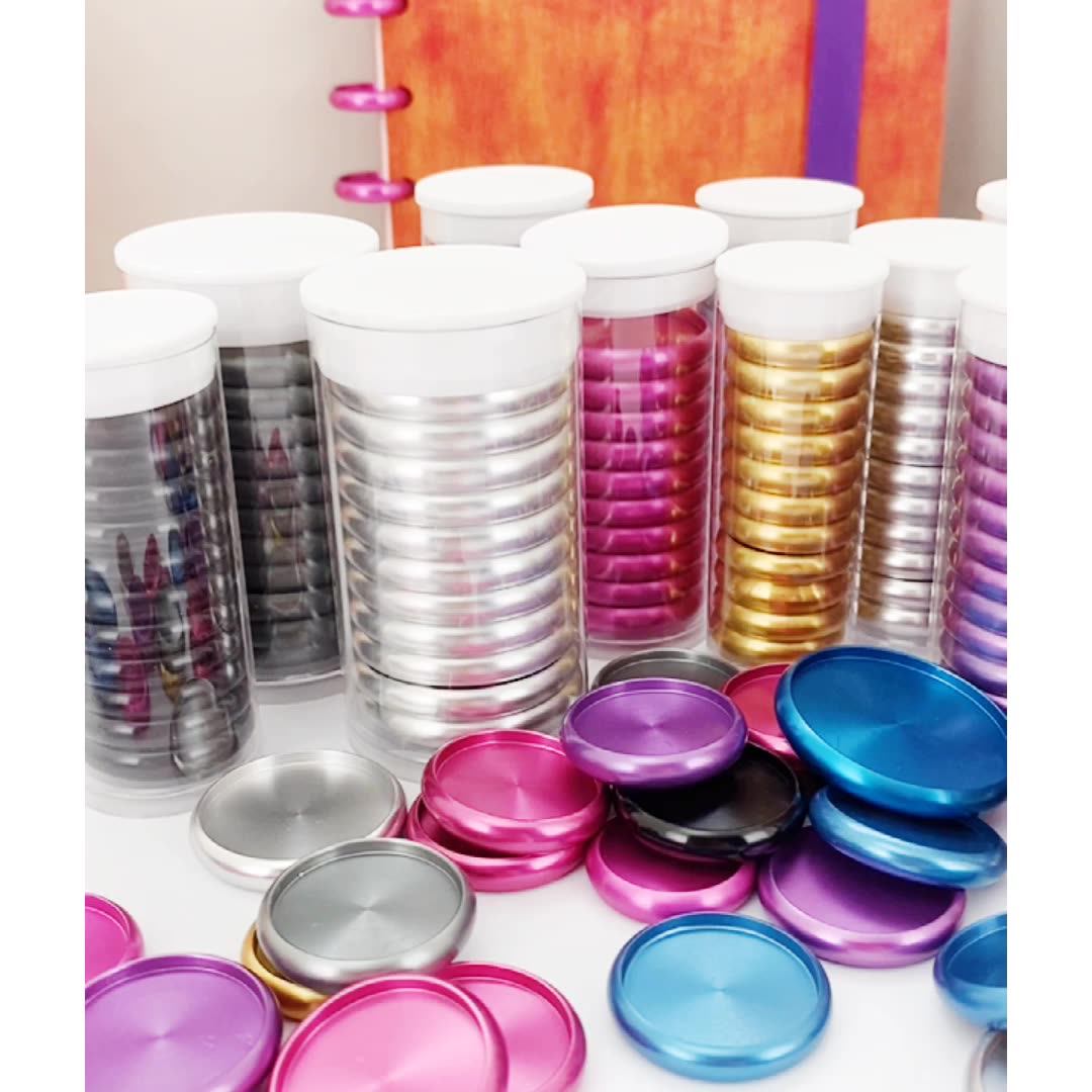 Customized Aluminium Metal Ring Binder Notebook Cover Round White ...