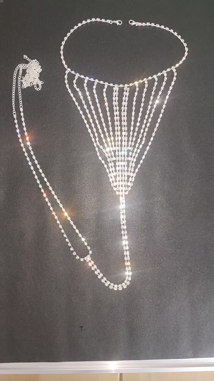 Wholesale Women Bikini Bling Women Bikini Gold Rhinestone Crystal Thong ...