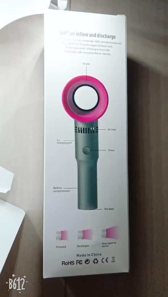 Usb Rechargeable Portable Bladeless Fan Handheld Mini Cooler No Leaf ...