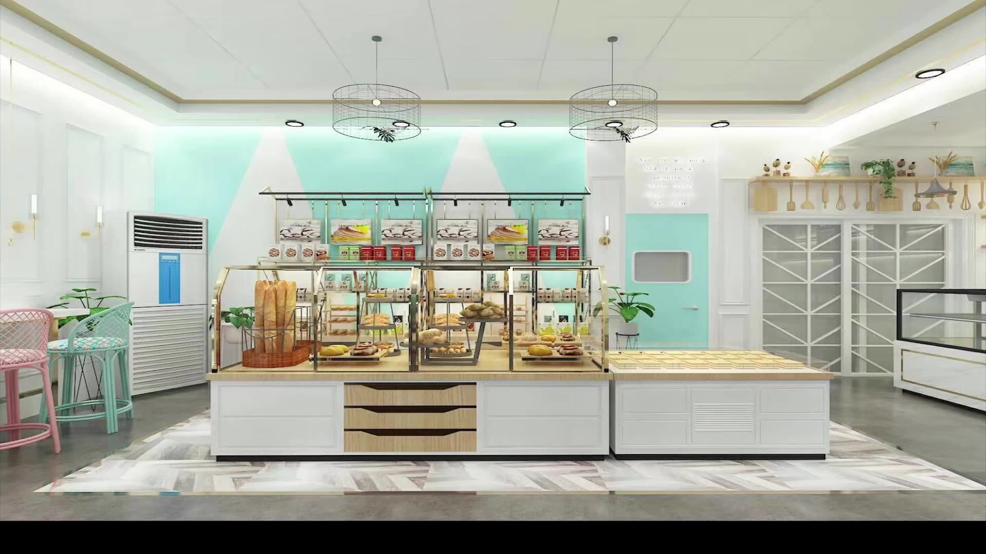 Custom Bakery Display Cabinet Refrigerated Glass Display Showcase Bread ...