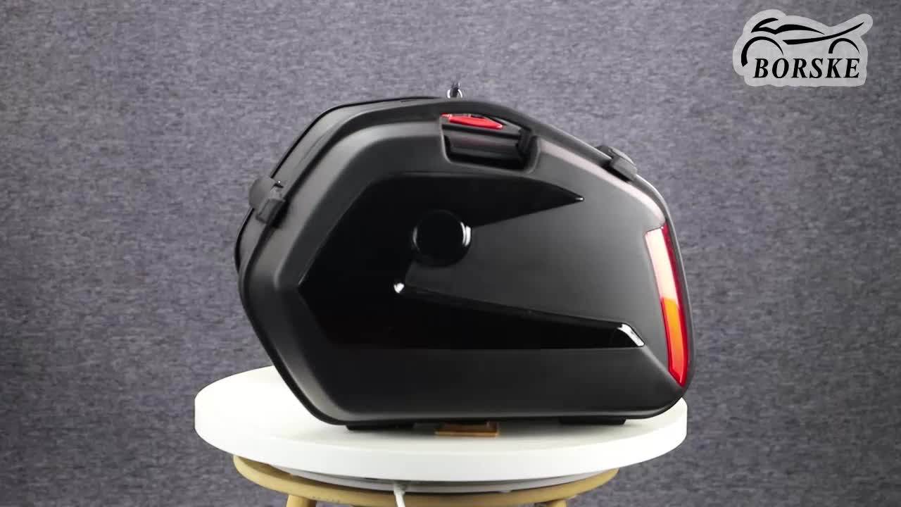 Abs Motorbike Suitcases Motorcycle Trunk Led Side Saddle Box Universal ...