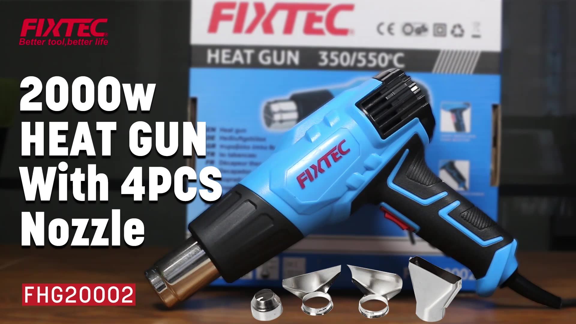 Fixtec Power Tools 2000w 230v/50hz Portable Temperature Adjustable Hot ...