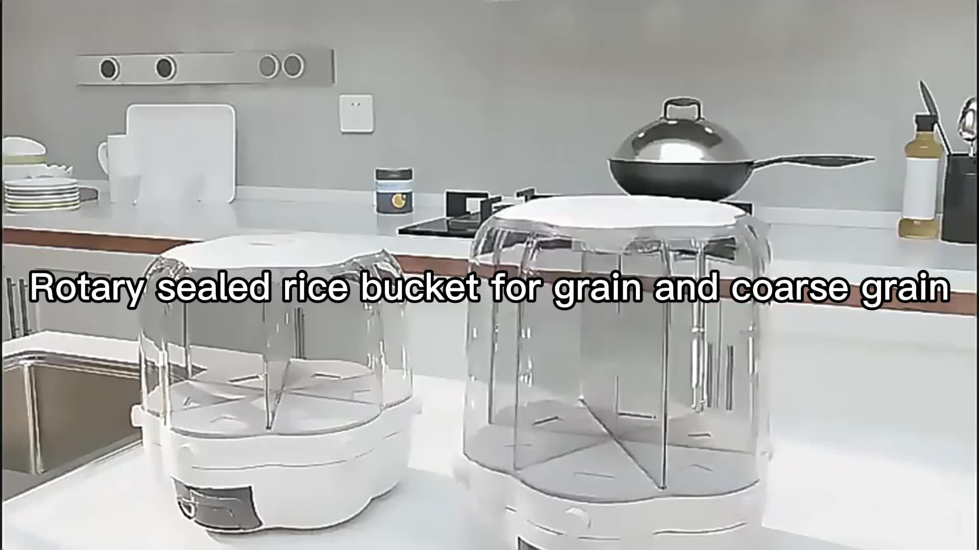 360 Rotating Cereal Rice Dispenser 6 Grid Drawer Type Plastic Grain ...