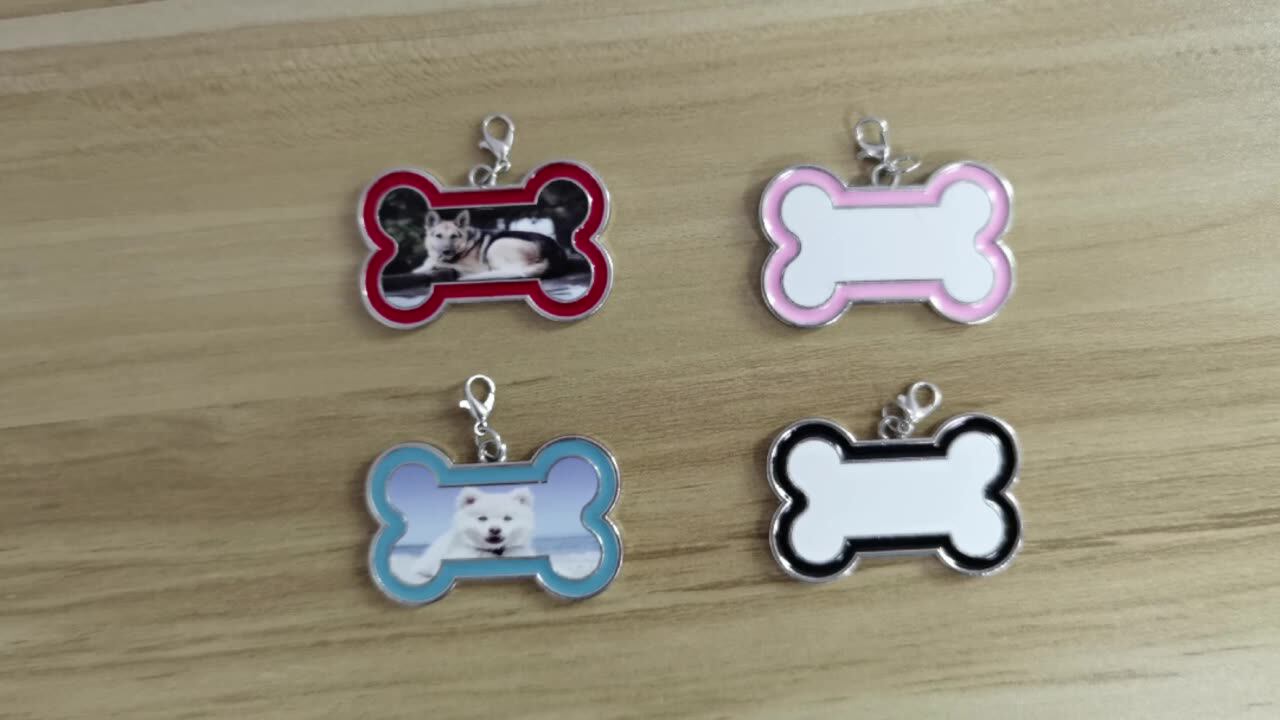 Prosub Custom Sublimation Dogtag Blank Metal Color Edge Bone Shape Pet ...