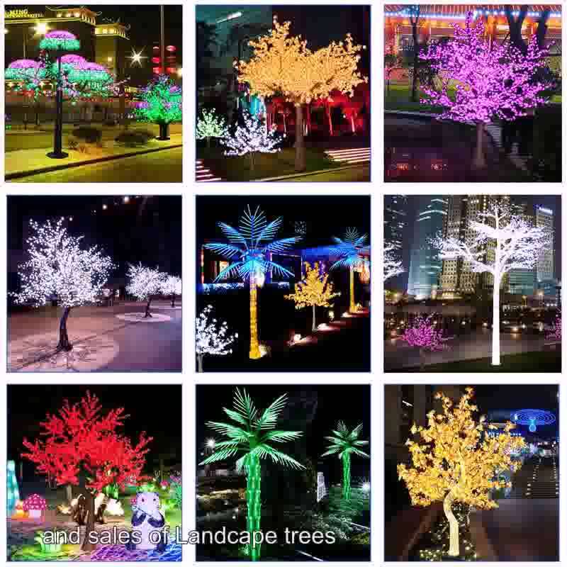 White Luminous Led Coconut Palm Tree Light For Outdoor Decorations ...