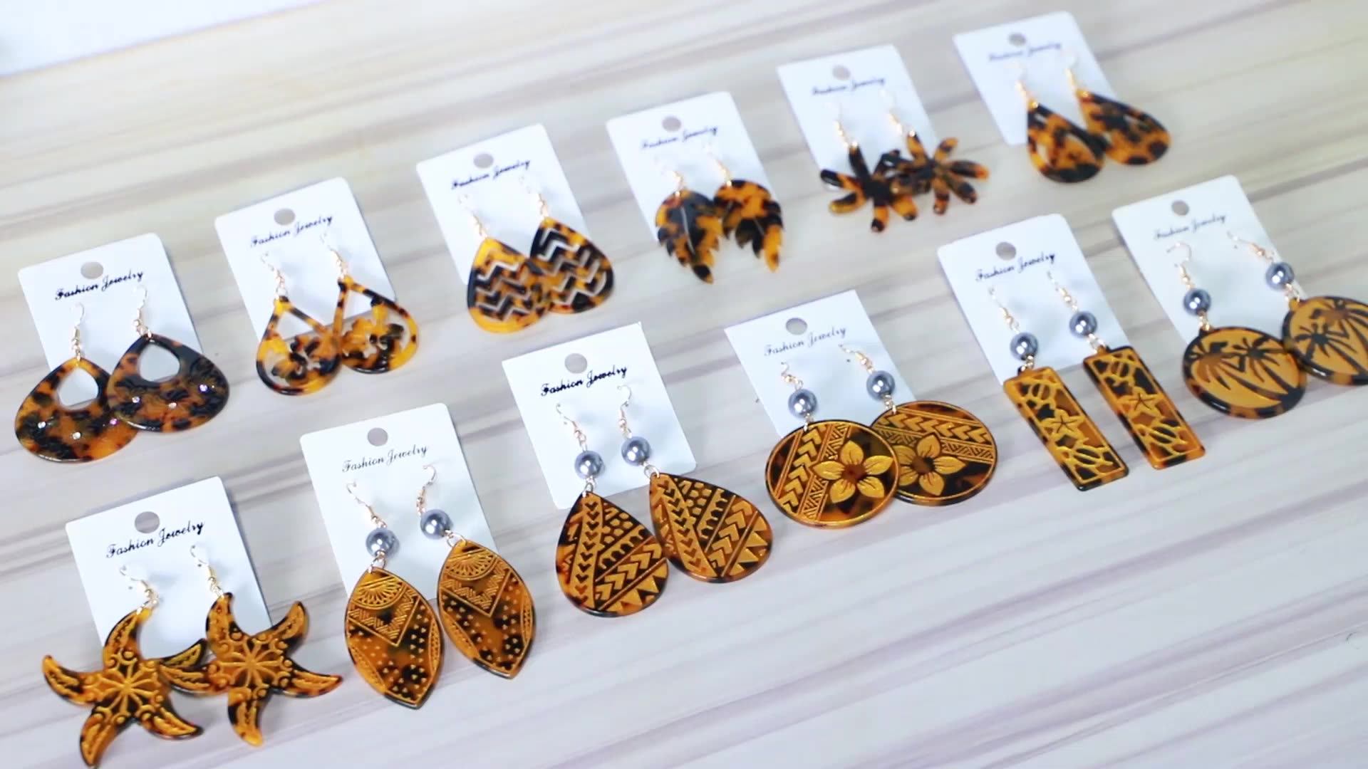 Oceanies Pacific Islander Fashion Jewelry Earrings Acetate Acrylic ...