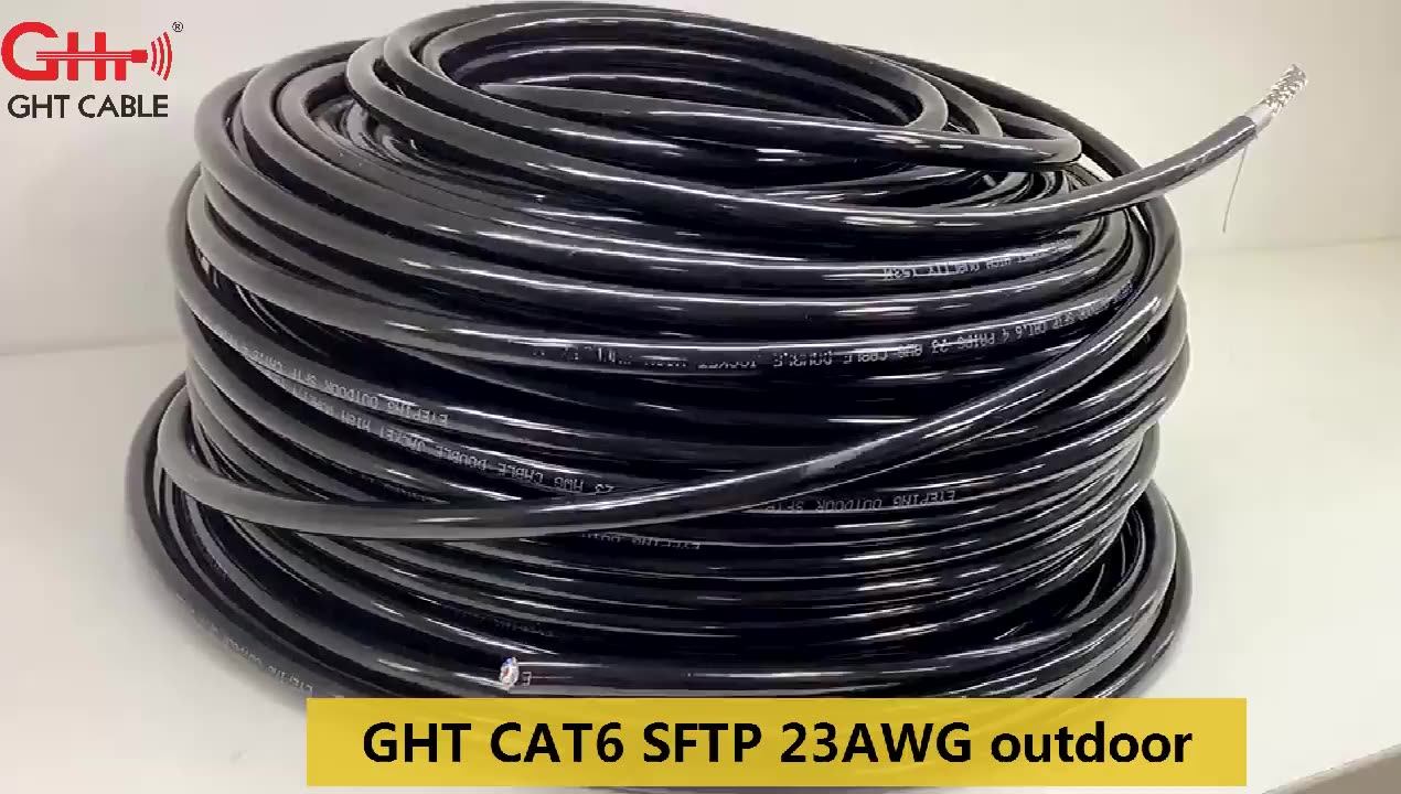Cat6 Sftp 23awg Manufacturer Waterproof Lan Cable Outdoor Black 1000ft ...