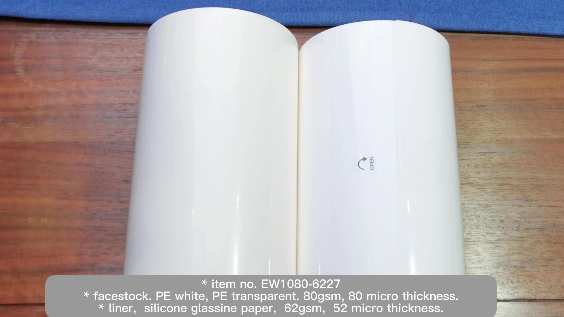 Factory Glossy White Bopp Label Jumbo Roll Free Slitting Self Adhesive ...