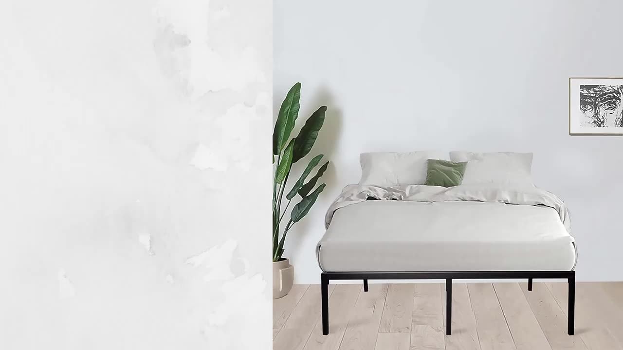 Wekis Metal Full Size Double Platform Bed Frame Folding Tubular Steel ...