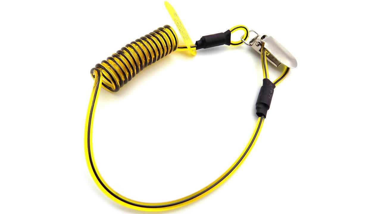 Durable Color Braided Coil Safety Lanyard With Clips Two Color Pu ...