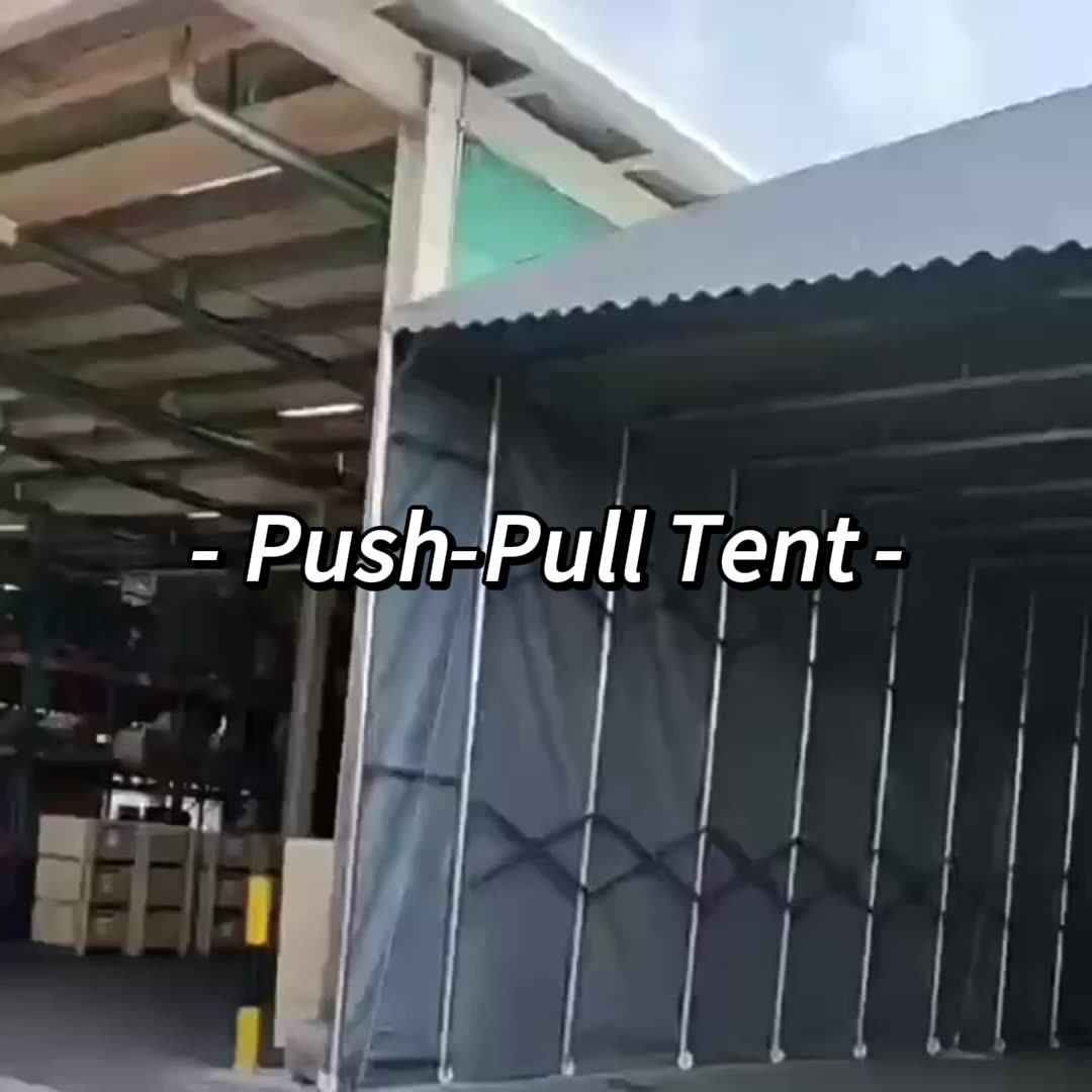China Factory Large Push Pull Tent Storage Canopy Steel Structure ...