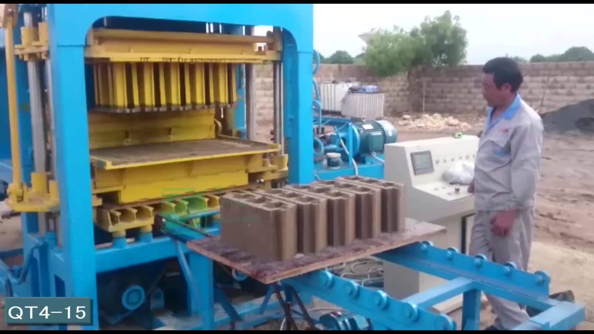 Qt4-15 Factory Equipment Auto Brick Machine Cement Concrete Paver Brick ...