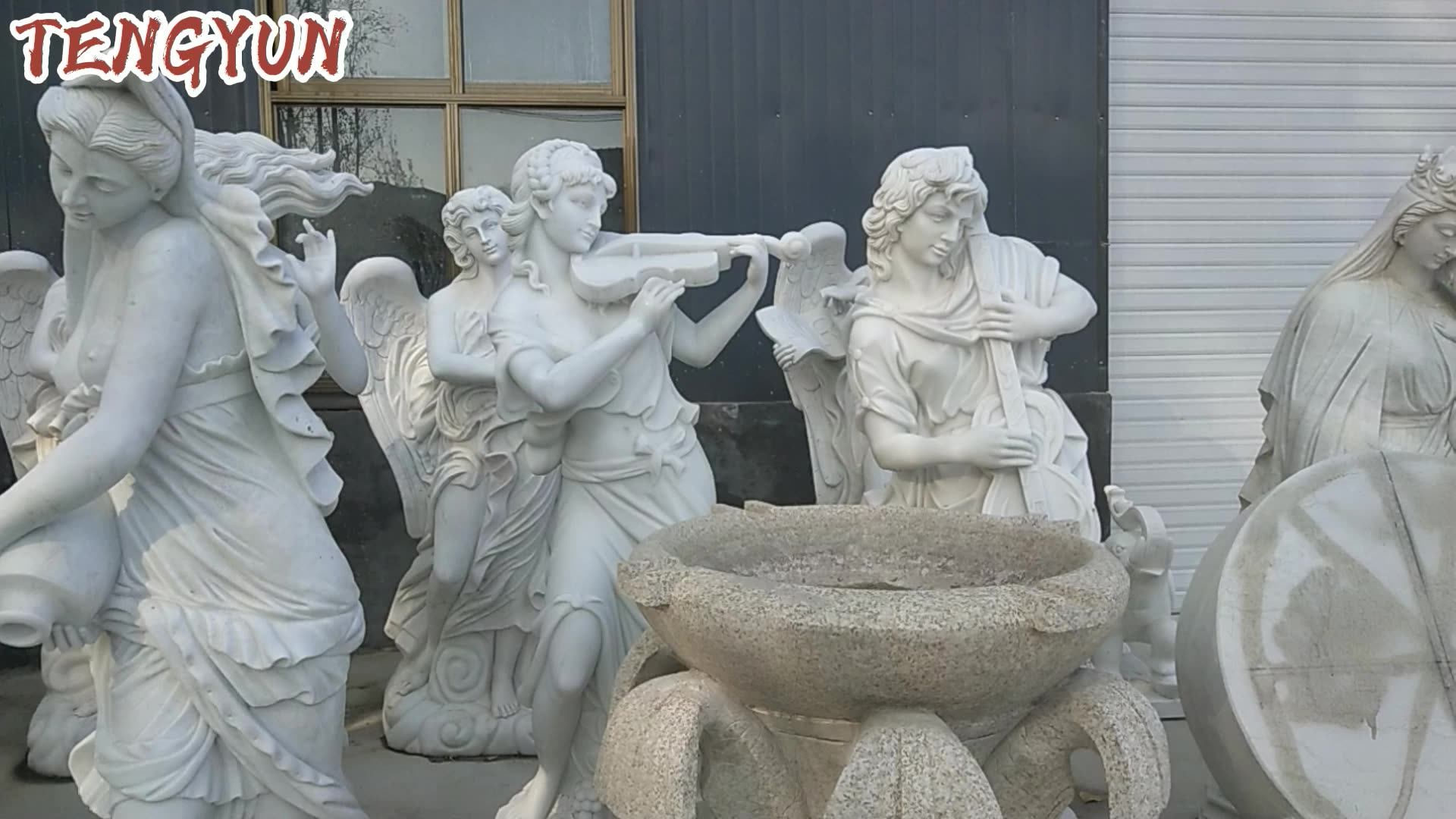 Stone Hells Angels With Big Wings Statue Grave Marble Angel Sculpture ...