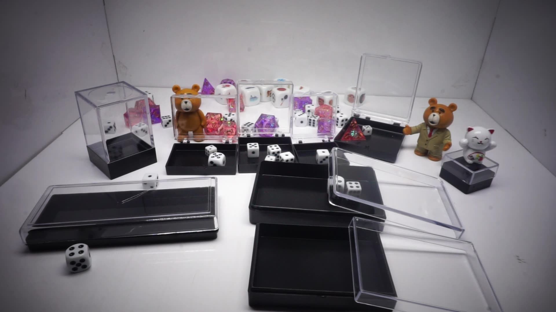 Custom Rpg Dnd Transparent Plastic Dice Box Protect Dice Display Square ...