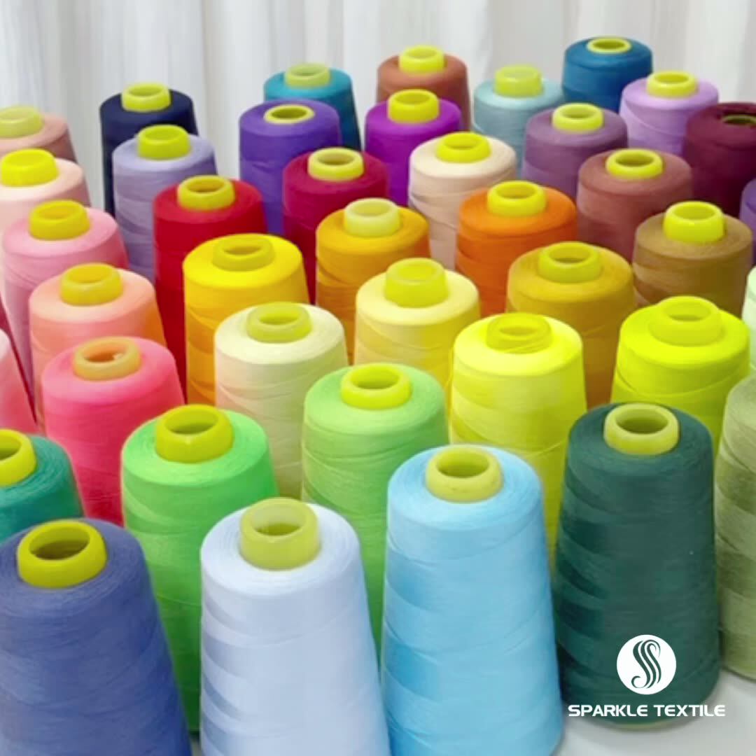 In Stock Wholesale Hilo Solid Color Dyed Spun 100% Polyester Yarn With ...