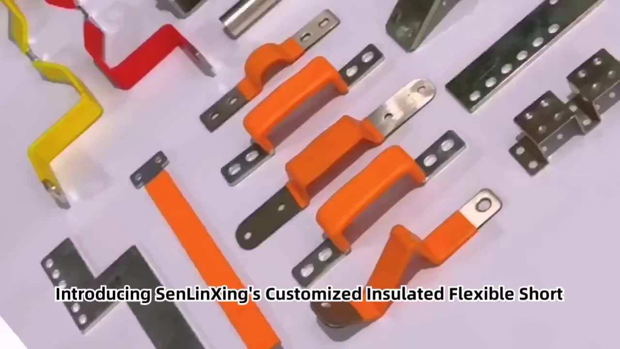 Red Copper Power Busbar Short Terminal Flexible Connectors Sheet Metal ...