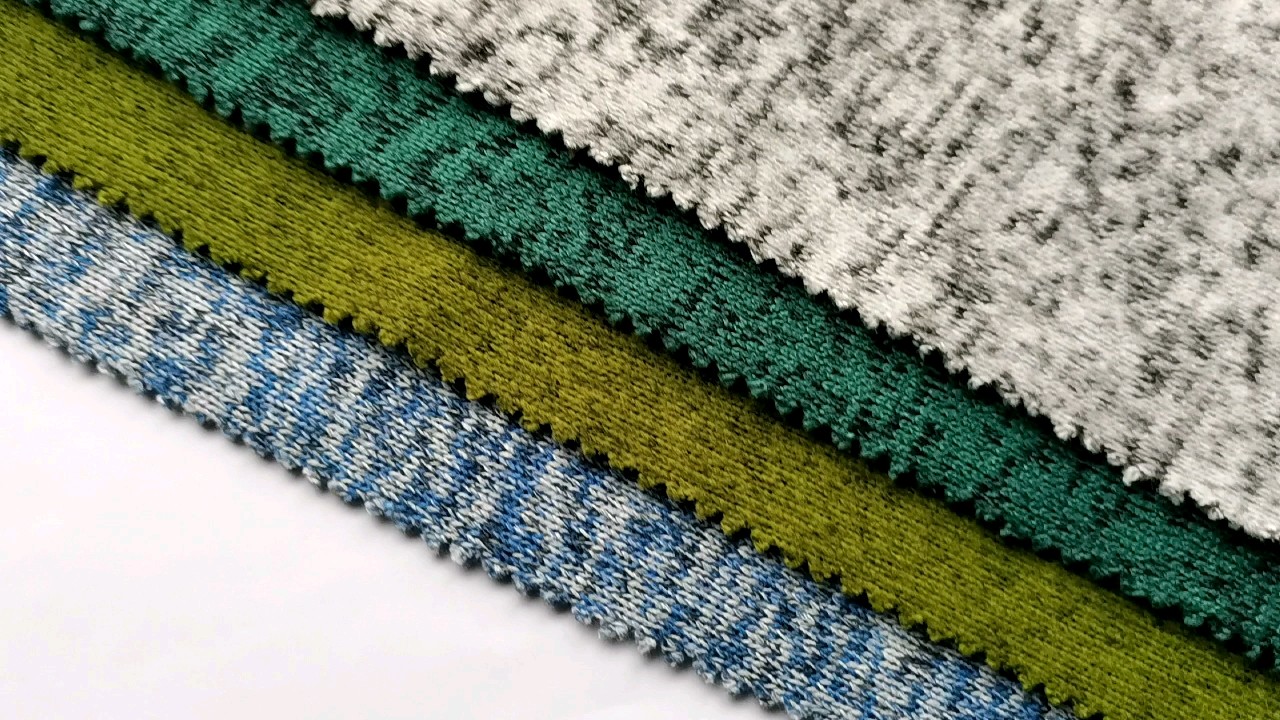 One Side Brushed Cationic Black Yarn Melange Fleece 100% Polyester ...