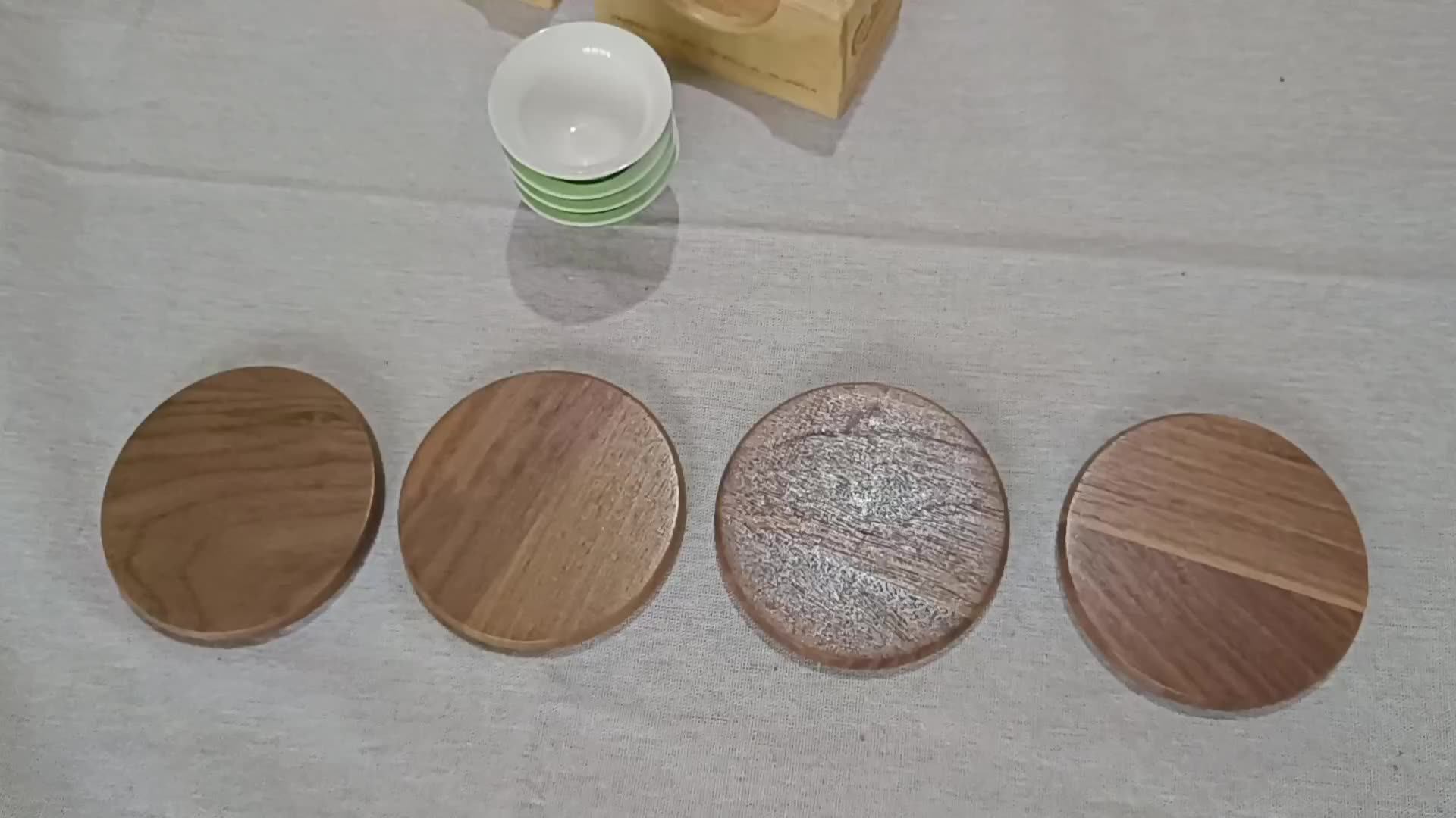 High Quality Beech Wood Table Coaster Set Solid Wood Cups Mats And Pads ...