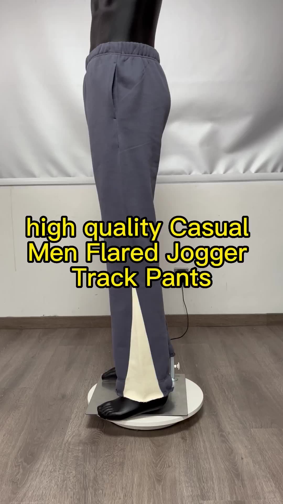 Men's Custom High Quality Casual Flared Jogger Track Pants Patchwork ...