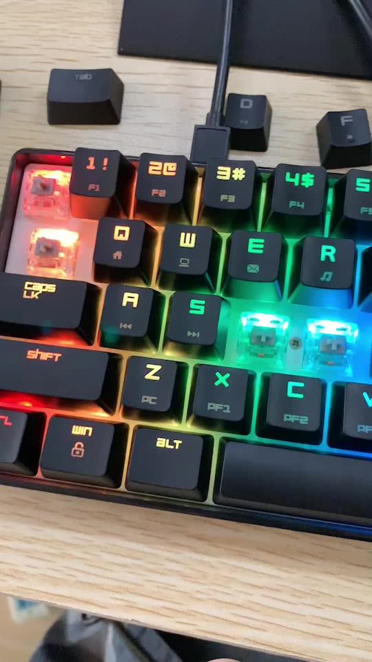 Magic Refiner 60% 68 Keys Rgb Backlit Mechanical Gaming Keyboard For Pc ...