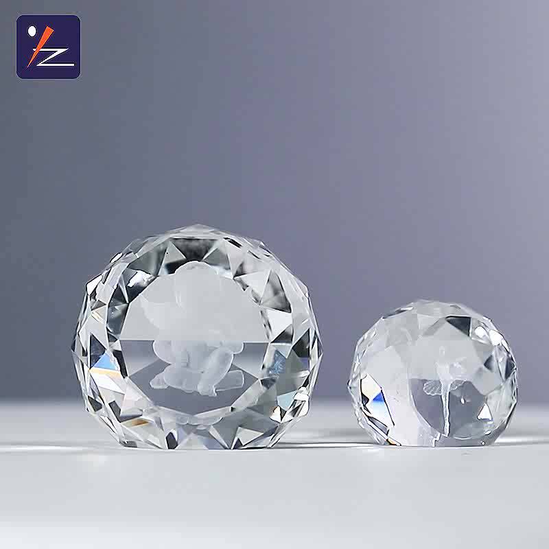 Fancy Diamond Faceted Crystal Ball Shape Engraving Great Sales Paper ...