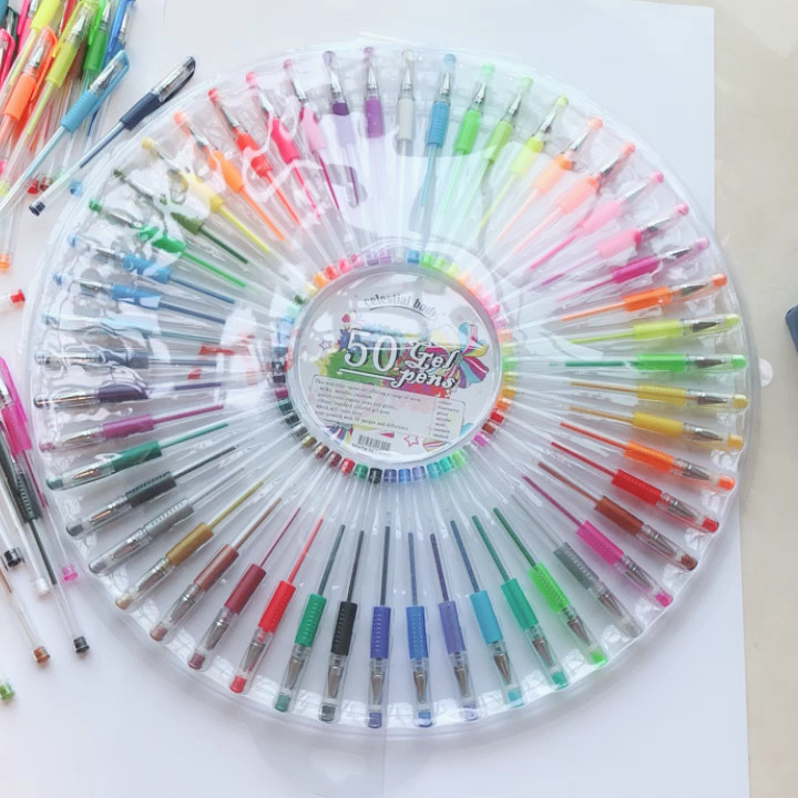 Unique Colors Gel Ball Pens 100 Gel Pens Coloring Set Glitter Neon ...