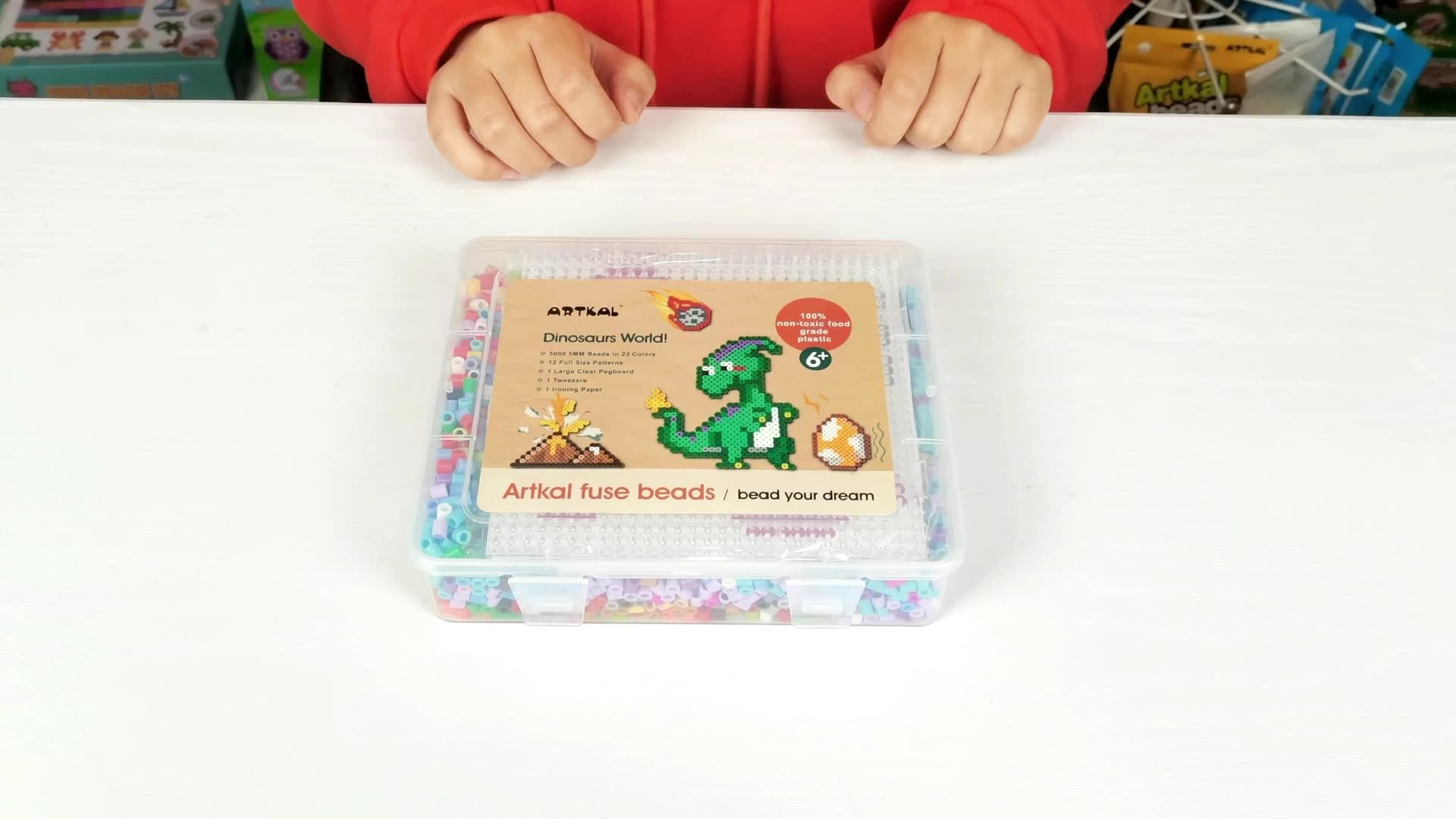 Diy Craft Fuse Iron Perler Bead Kit Toys For Kids Toy T Rex Perler ...