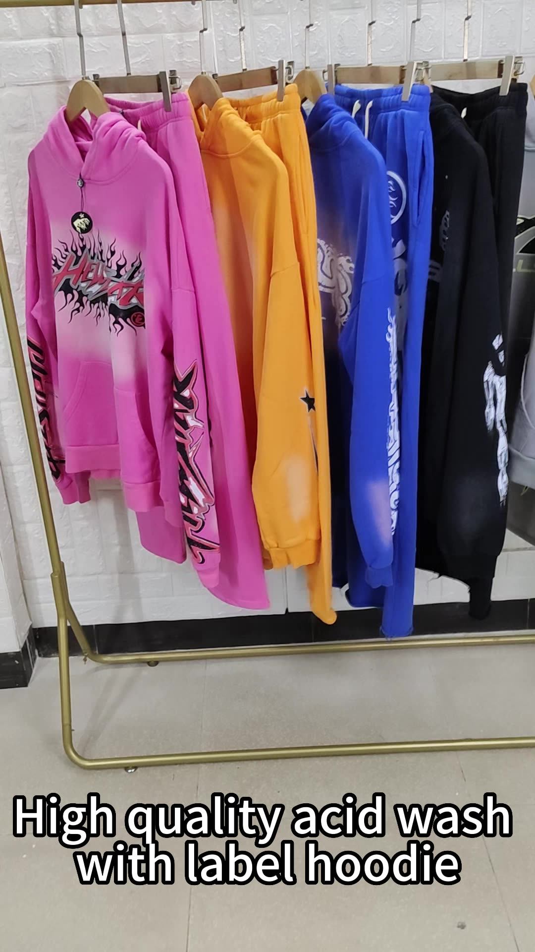 Top Quality Hellstar Sweatpants And Hoodie Set Tracksuits Acid Wash ...