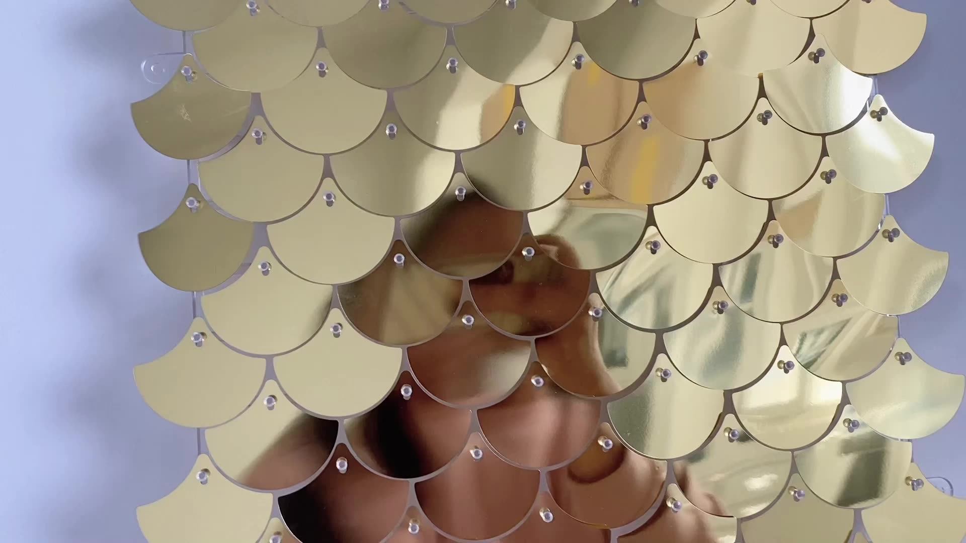 4d Fan-shaped Shiny Shimmer Sequin Panel Wall Glitter Birthday Party ...