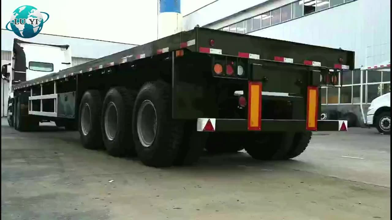 Kualitas Tinggi 60ton Sampai 80 Ton 40ft Flatbed Container Semi Trailer ...