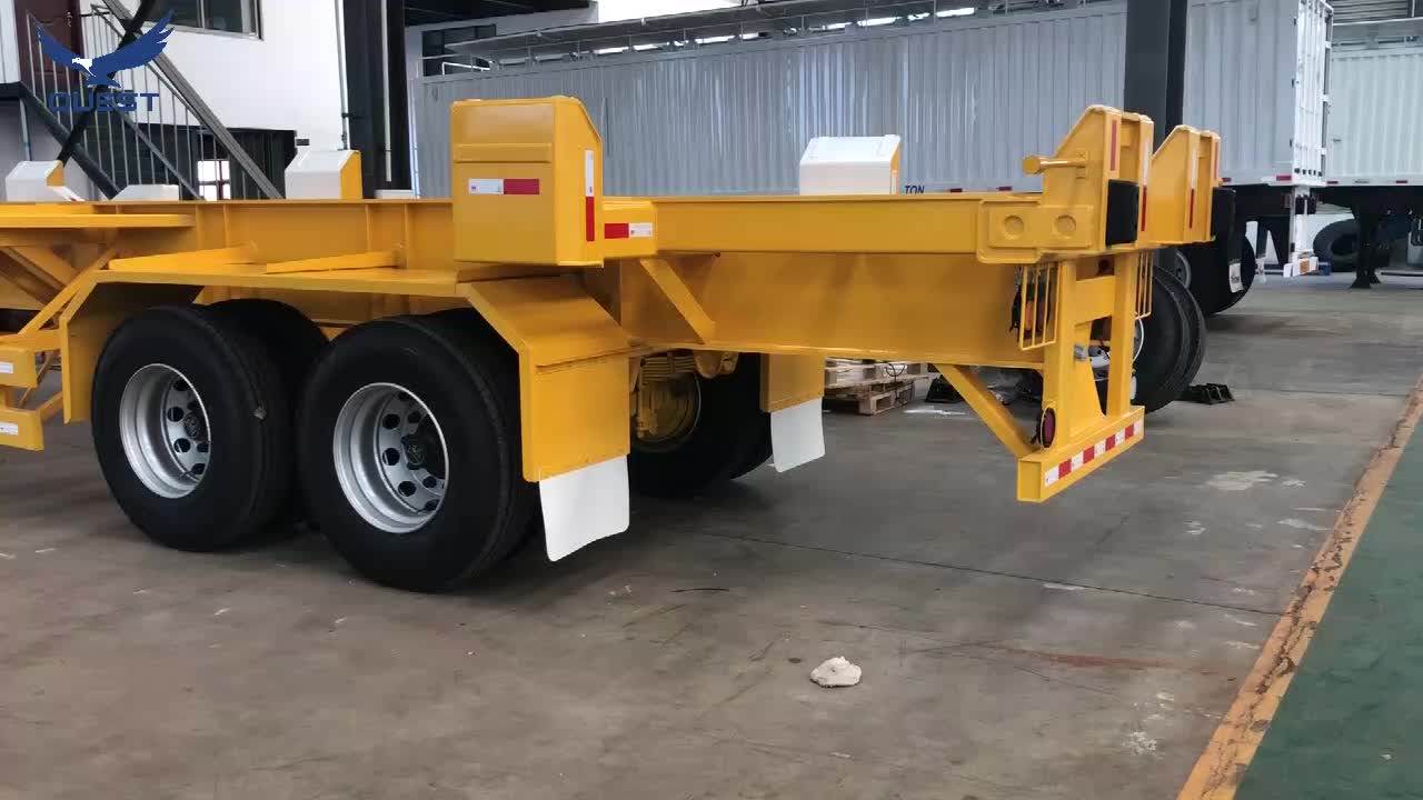 Quest 2 Axles 40 Feet Skeletal Semi Trailer 45ft Wharf Container Port ...