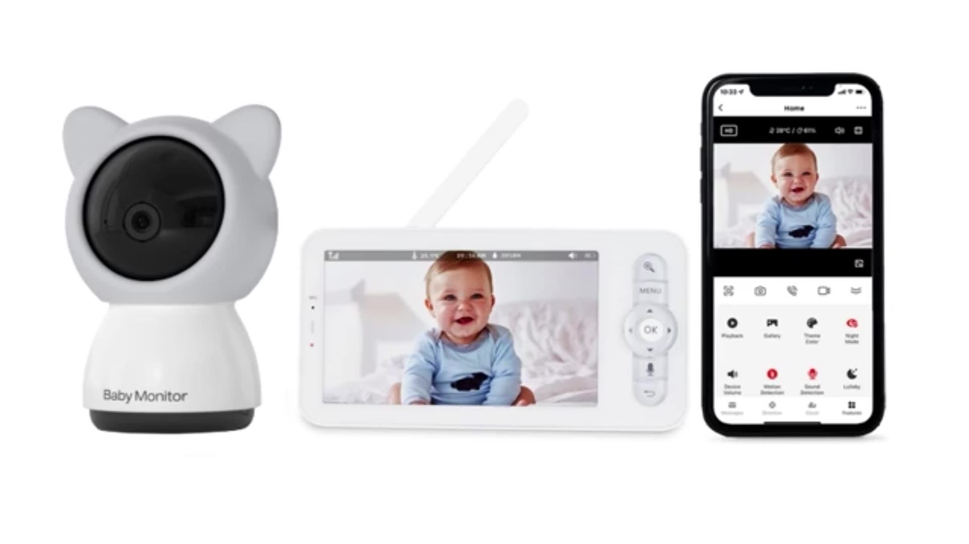 Factory Custom Video Baby Monitor With Camera Temperature & Motion ...
