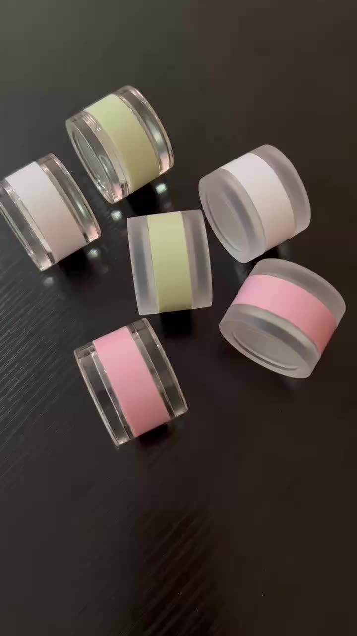 Pink White Green Clear Crystal 2 In 1 Round Lip Balm Packaging Layer ...