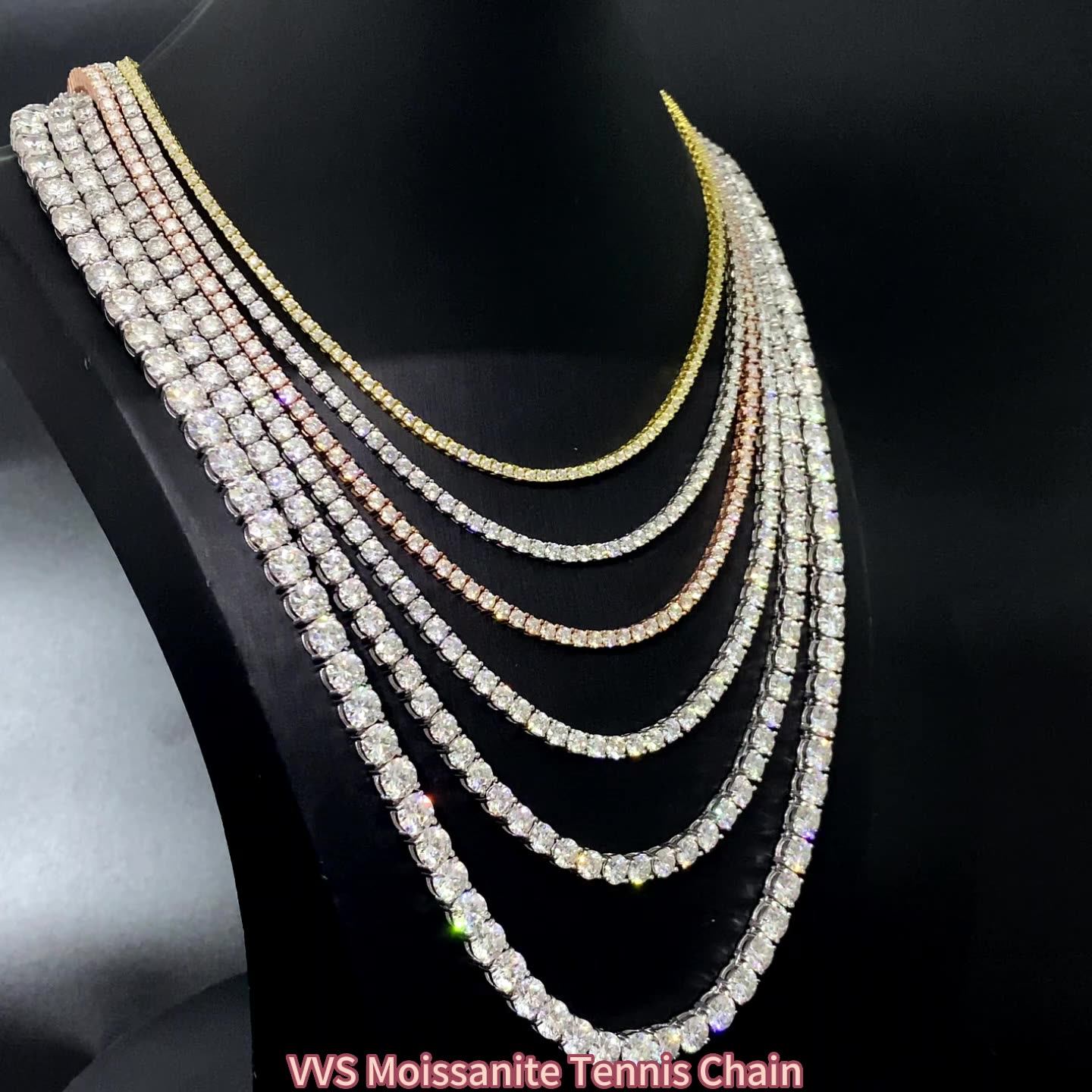 Factory Vvs Moissanite Diamond Chain 925 Silver Hip Hop Jewelry 4mm 5mm ...