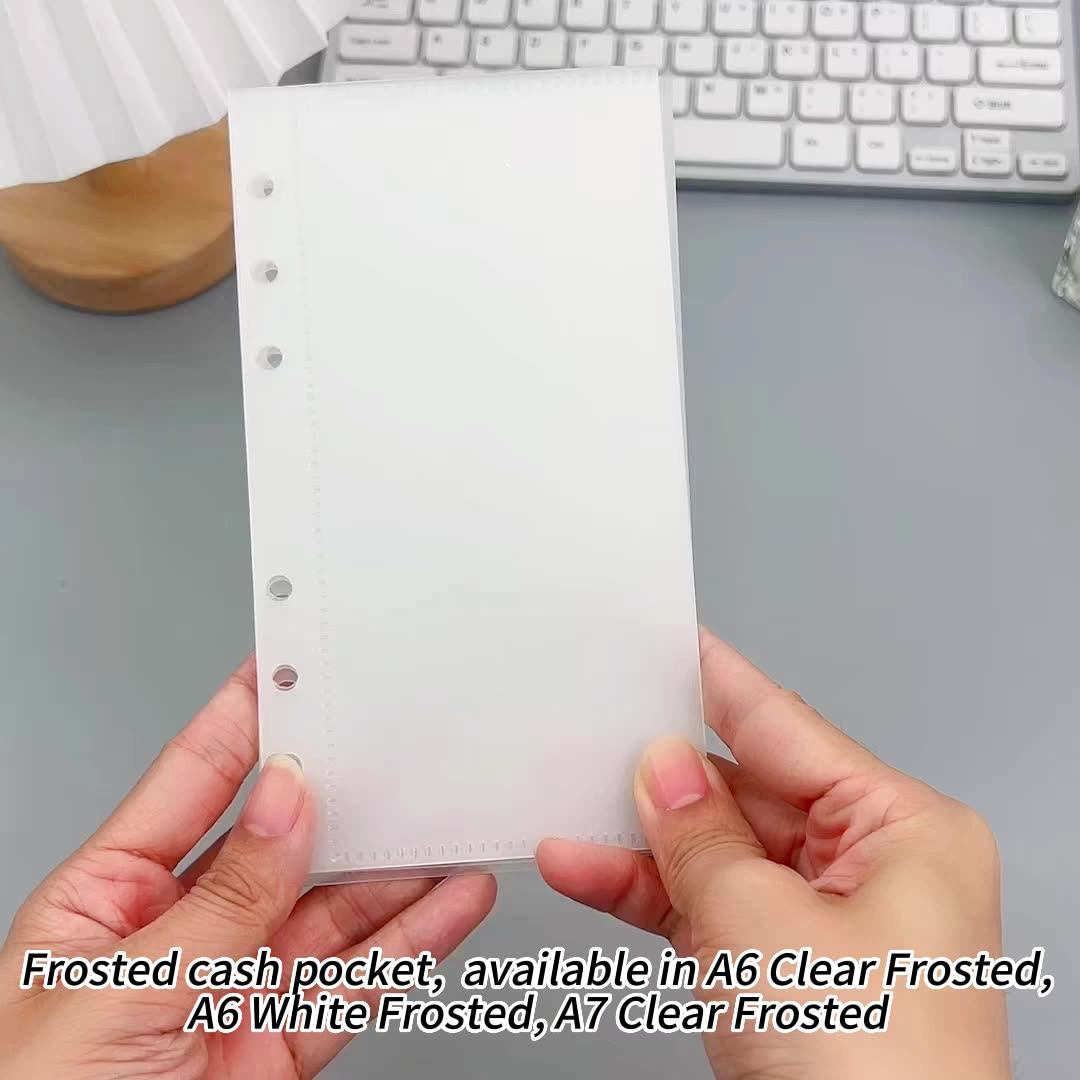 Custom Frosted Side Open Pp A7 A6 Zipless Transparent Pocket Cash ...