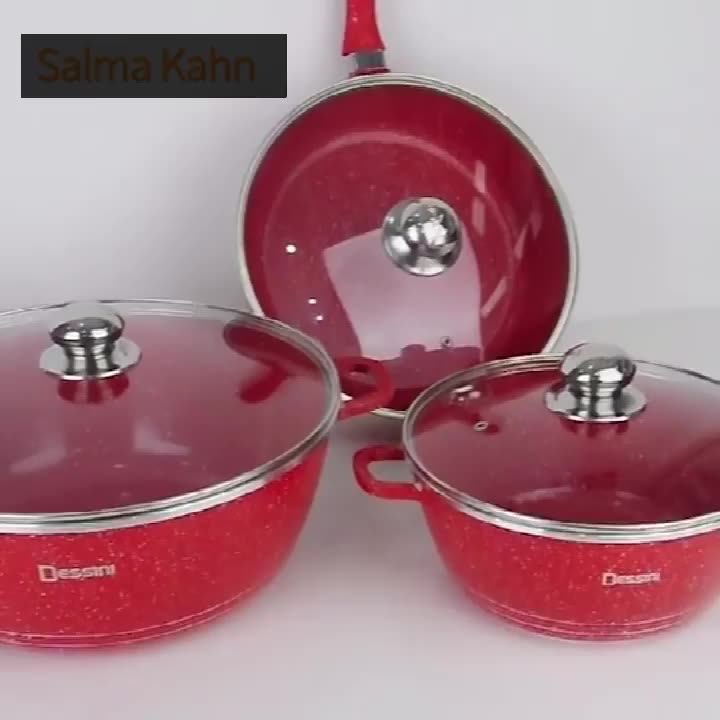 Food Grade Aluminium 2021 New Dessini 12pcs Die-casting Stone Granite ...